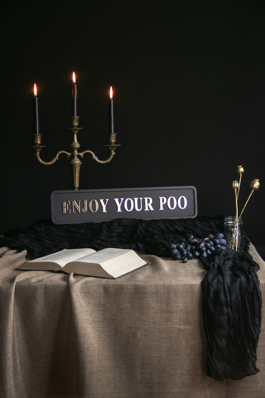 Enjoy Your Poo Sign – Carbon Row