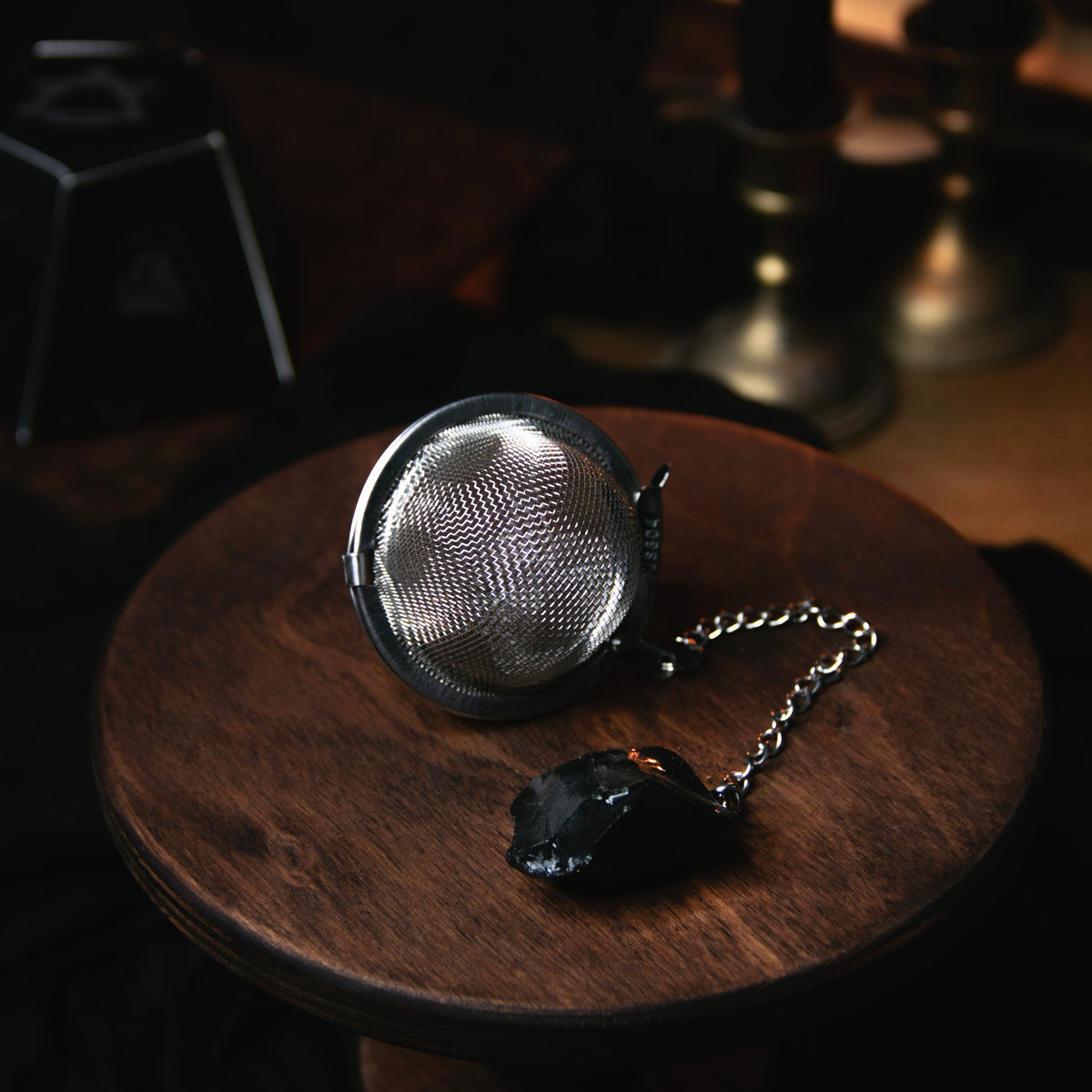 Raw Crystal Gemstone Tea Strainer - Black Obsidian – Carbon Row
